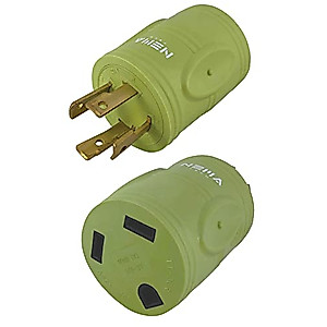 NemaTech NEMA L14-30P Male to TT-30R Female 30 Amp 4-Prong Compact Locking Generator to RV Transfer Switch Inlet Box Adapter
