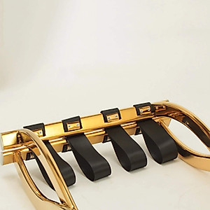 XJJUN-Luggage Rack Luggage Rack, Luggage Racks for Hotel Lobby and Guest Rooms, Stainless Steel Titanium Racks, Luggage Racks (Color : Yellow, Size : 52x45x53cm)