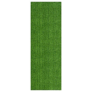 Ottomanson Artificial Grass Turf 22" x 30" Indoor Outdoor Faux Grass Rug with Drainage Holes, Customizable with Extra Long Size Options, Perfect for Patio Lawn Balcony Weddings Photoshoot Backdrop