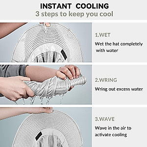 Sukeen Cooling Sun Hat for Men Women UPF50+ Wide Brim Fishing Hat with Neck Flap Adjustable Foldable Bucket Hat for Hiking White