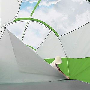 CAMPROS Tent-8-Person-Camping-Tents, Waterproof Windproof Family Tent, 5 Large Mesh Windows, Double Layer, Divided Curtain for Separated Room, Portable with Carry Bag, for All Seasons 1 (Green)