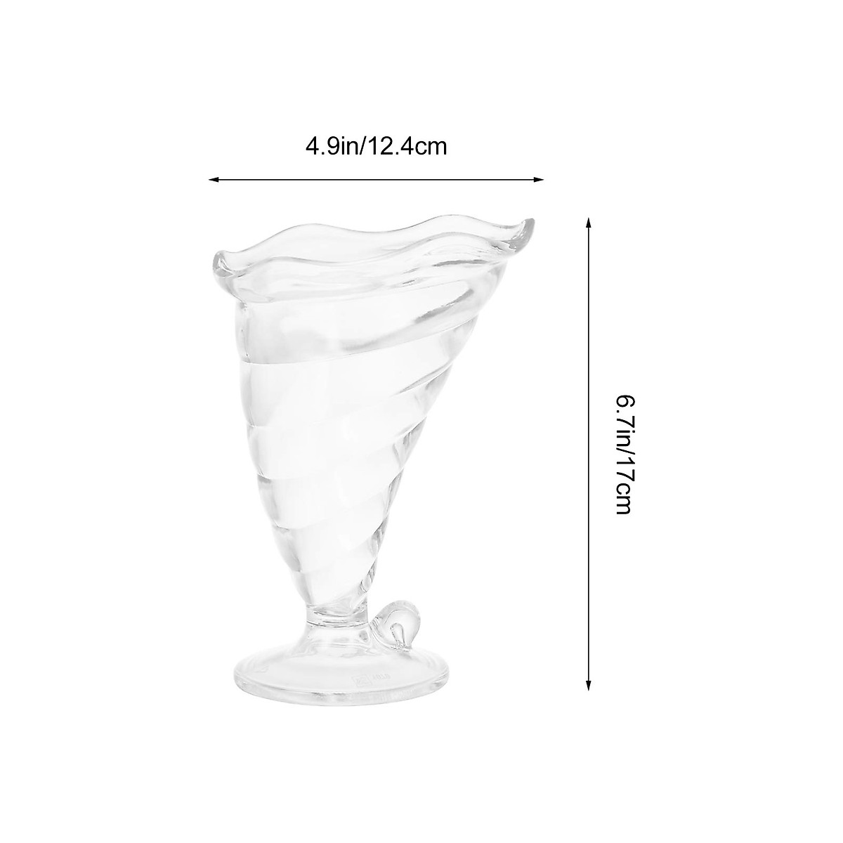 TOYANDONA Clear Container Footed Dessert Cup Crystal Tall Ice Cream Cup Clear Custard Cup Decorative Trifle Bowl for Parfait Sundae Fruit Snack Cocktail Condiment Serveware 340ml Clear Tumbler