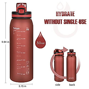 Opard 30oz Sports Water Bottle with Leak Proof Flip Top Lid BPA Free Tritan Reusable Plastic for Gym and Outdoor