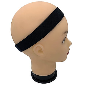Atimiaza 2 Pcs Elastic Bands for Wig, Lace Melting Edge Wrap to Lay Edges (Black, Pack of 2)