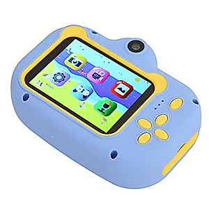 Kids Digital Camera, 30fps Full Color IPS Screen Kids Camera 1080P Cute Cartoon Design Lightweight for Holiday Travel (Blue)