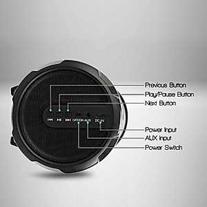 Pyle Portable Speaker, Boombox, Bluetooth Speakers, Rechargeable Battery, Surround Sound, Digital Sound Amplifier, 3.5mm Aux Input, 2.1 Channel Hi-Fi Active Stereo Speaker System in Black - PBMSPG11