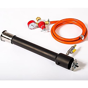 DEVIL-FORGE Gas Burner DFM (308.000 BTU), gas ball valve, air choke, Propane Forge Furnace Foundry Raku Kiln Blacksmith Farrier Knife