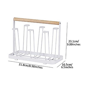 WIONC Restaurant Anti Scratch Wine Glass Holder Holds 6 Glasses Wrought Iron Drying Rack Hotel Bar Desktop Organizer Kitchen Utensil