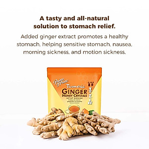Prince Of Peace Instant Ginger Honey Crystals w/ Turmeric, 25 Sachets – Instant Hot or Cold Beverage – Easy to Brew Ginger and Honey Tea, Caffeine and Gluten Free