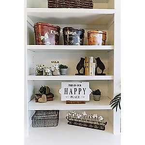 Creative Co-Op Distressed Metal Sentimental Wall Sign, “This is Our Happy Place”