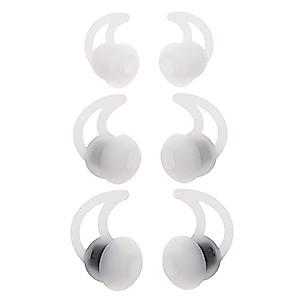 Micro Traders 3 Pairs Replacement Earbuds Ear Tips Silicone in Ear Earphones Noise Isolation Ear Tips Compatible with Bo-se QC20 QC20i SoundSport SIE2i IE2 IE3 Earphones White S M L
