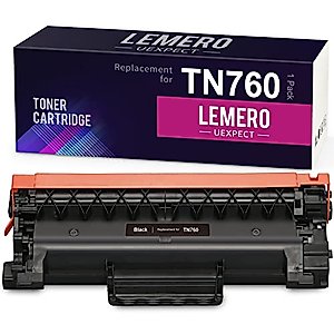 LemeroUexpect Compatible Toner Cartridge Replacement for Brother TN-760 TN760 TN730 Toner for MFC-L2710DW L2717DW L2750DW HL-L2370DW L2325DW L2350DW L2395DW L2390DW DCP-L2550DW Printer (Black,1-Pack)