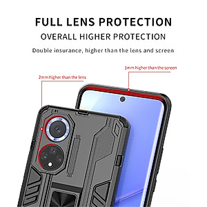 Asuwish Phone Case for Honor 50 5G/Huawei Nova 9 with Tempered Glass Screen Protector Cover and Slim Stand Hybrid Rugged Magnetic Back Film Cell Mobile Accessories Hawaii Nova9 Honor50 Women Men Black