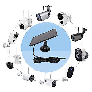 4W Solar Panel for Security Camera, DC 5V Micro USB & USB C Port Solar Panel, IP65 Waterproof Solar Charger for Eufycam, Arlo Essential Spotlight, XL Spotlight Cameras (Black)