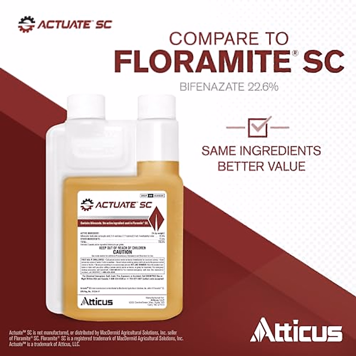 Actuate SC Bifenazate Miticide (8 oz) by Atticus (Compare to Floramite) – Long Lasting Mite Control in Interior and Exterior Landscapes