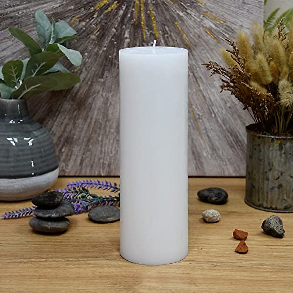 Zest Candle Pillar Candle, 3 by 9-Inch, White