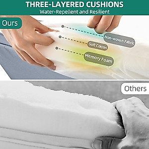 YITAHOME Wicker 3-Piece Outdoor Bistro Set, All-Weather Patio Conversation Set for Balcony, Backyard, Pool, Porch, Deck, Outdoor Sectional Furniture Set with Table & Cushions - Grey