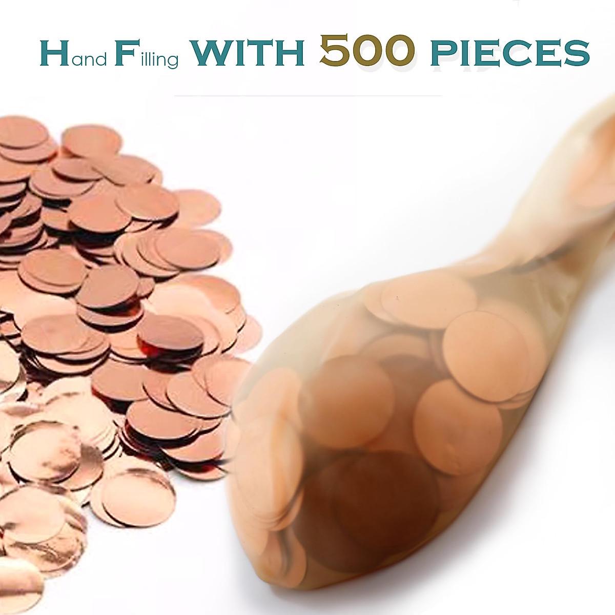 60pack Rose gold balloons,rose gold party decorations, Confetti Balloons, 12 inch Birthday Balloons with 66 Feet Rose Gold Ribbon for Party Wedding Bridal Shower balloons