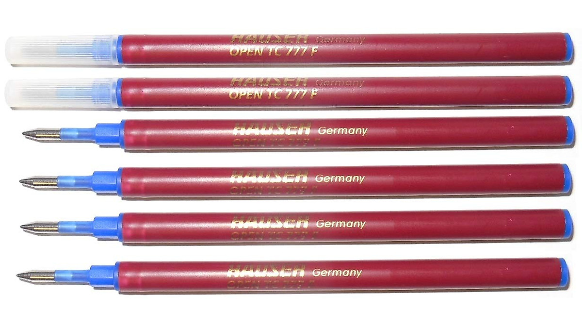 Hauser 777 Rollerball Pen Refills - 6 Pack in Vibrant Blue