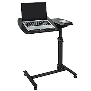 Epetlover Portable Swivel Laptop Table Desk Adjustable Angle & Height Rolling Stand Tiltable Tabletop Desk Laptop Notebook Sofa/Bed Side Table Hospital Table Stand W/Lockable Casters