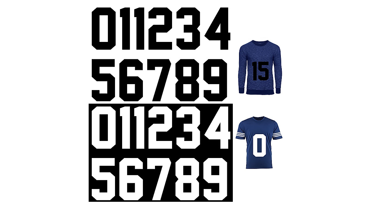 22 Pieces Iron on Numbers for Custom Team Jerseys