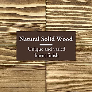 MyGift Wall Mounted Hat Rack, Rustic Burnt Wood Baseball Cap, Hat Hanger Rack with Metal Wire and Wood Hooks, Vertical Mount Coat, Cowboy Hats and Clothes Hanger, Set of 2