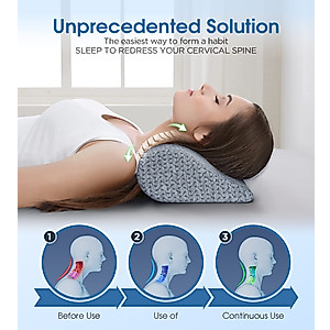 Cervical Neck Pillows for Pain Relief Sleeping, High-Density Memory Foam Pillow Neck for Bolster Support and Shoulder Relaxer, Decompression Devices Orthopedic Roll Pillow for Bed Office