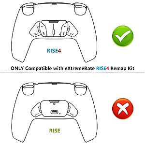 Chrome Gold Replacement Redesigned K1 K2 K3 K4 Back Buttons Housing Shell for PS5 Controller eXtremeRate RISE4 Remap Kit - Controller & RISE4 Remap Board NOT Included