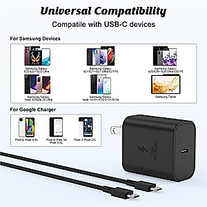 45W USB C Super Fast Charger,USB C Wall Charging Block Adapter and 6ft Android Phone Charger Cable Type C for Samsung Galaxy S23 Ultra/S23/S23+/S22 Ultra/S22+/S22 Plus/S21+/S20/Note20 Ultra/Note10+