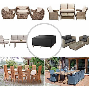 Waterproof Outdoor Furniture Covers,Large Rectangular Patio Table Covers for Outdoor Furniture Waterproof Couch Cover Sectional Sofa Set Cover Table and Chair Set Cover 116"L x 75"W x 39"H Black