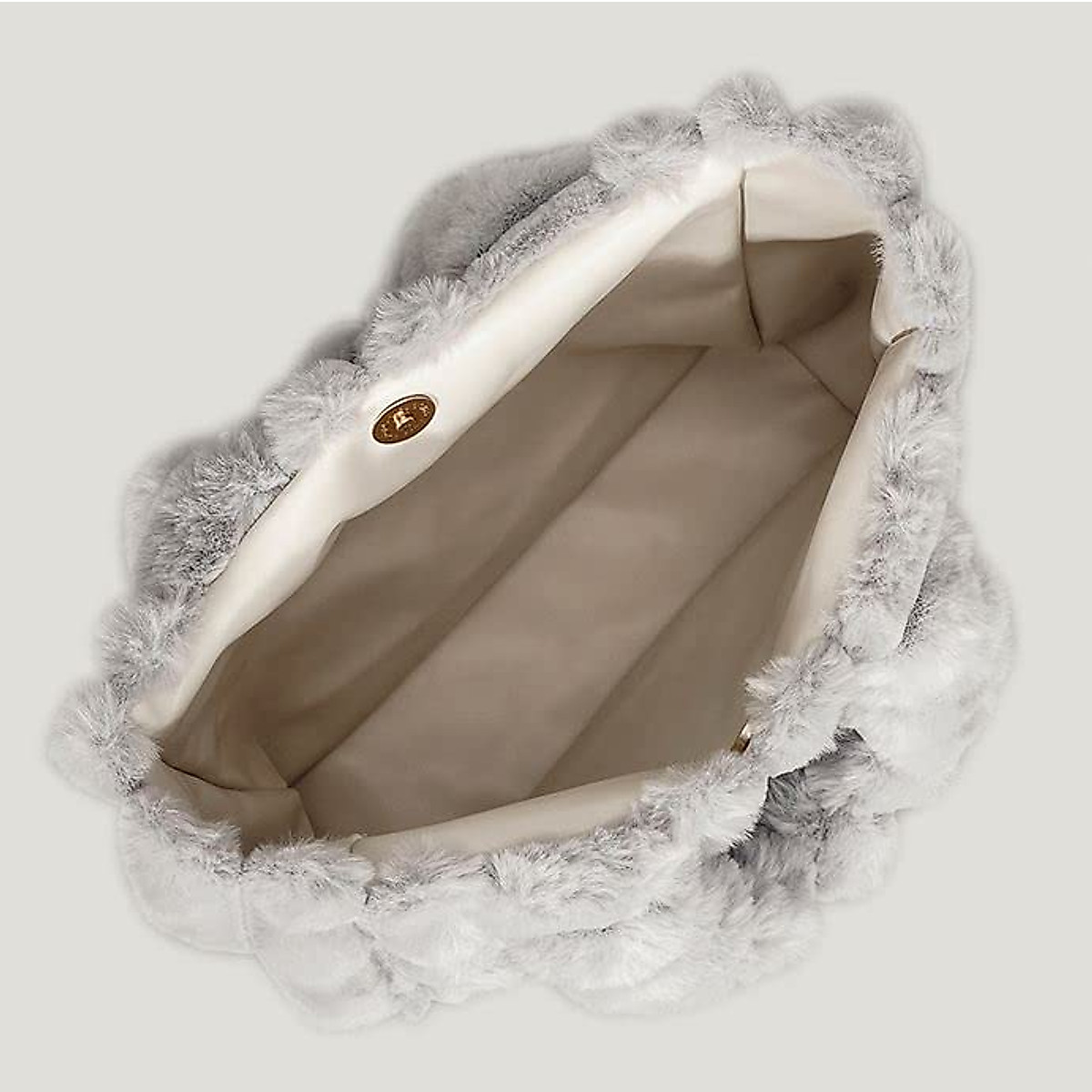 Women's Tote Handbag Fleece Shoulder Bag Hobo Tote Bag Faux Fur Retro Casual Clutch Cute Purse