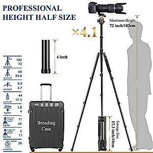 Tripod for Camera, VICTIV Heavy Duty Camera Tripod Monopod, Aluminum Travel Tripod for DSLR, Professional Tripod Stand with Strong Locking Ball Head and 2 Aluminum Quick Release Plate - Gold