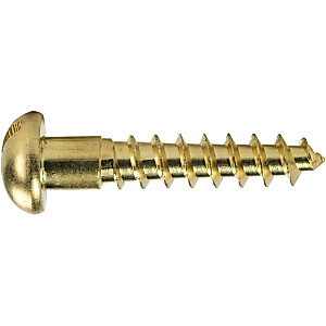 #1 x 1/4 Brass Round Head Wood Screws Slotted Drive Qty 100