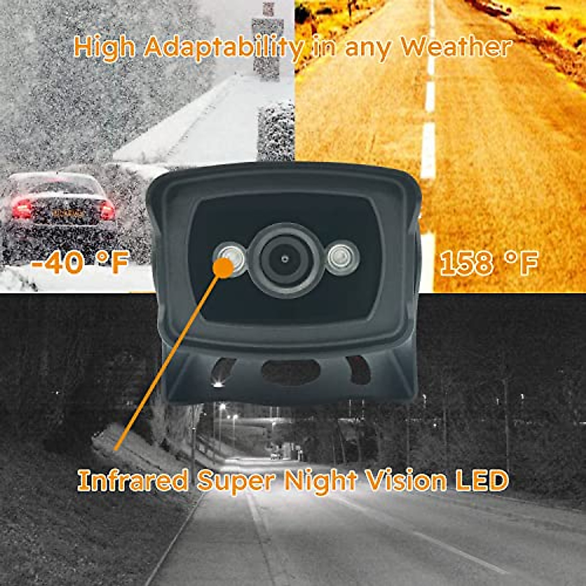 VECLESUS 1080P Replacement or Additional Backup Camera for VMS,VMST & VMQD, 4 Pin Universal Connector HD Rear View Camera, Super IR Night Vision Wired Backup Camera