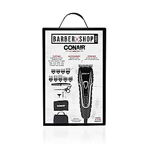 Conair Barber Hair Clippers, Barbershop Series No-Slip Grip 16-Piece Hair Cutting Kit
