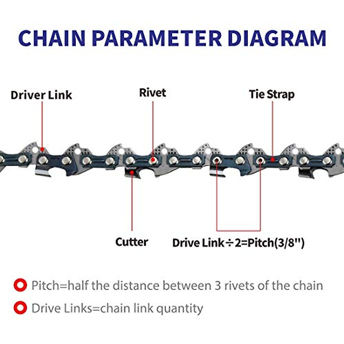 Abroman 3 Pack S56 AdvanceCut 16 Inch Chainsaw Chain 3/8 LP .050" 56 Drive Links Compatible with Craftsman Echo CS-400 CS-310 CS-352 CS-370 Homelite Poulan 2150 3816 Remington Saw