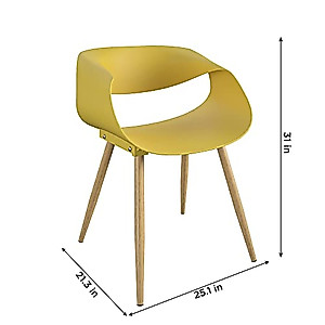 COSCO Outdoor/Indoor Resin Ribbon Chair, 2-Pack, Yellow