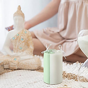 2 Pieces Yin Yang Scented Candles Yin Yang Shaped Candle Soy Wax Candle Decor Yin Yang Decorative Candles Minimalist Cool Aesthetic Candle for Home Yoga Decor, White and Green, Bluebells Fragrance