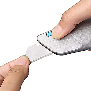 Nova Squeeze Trigger Utility Knife and Heavy Duty Box Cutter, Self Retractable Safety Knife, Ergonomic Aluminum Body, Safety-Lock Design, Durable and Safe