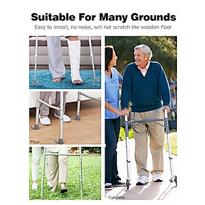 Walker Ski Glides, 2-Pack Universal Skis for Walkers for Seniors Replacement Glide Caps Heavy Duty Walker Assist Accessories