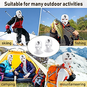 Bencailor 2 Pcs 3-Hole Knitted Full Face Cover Ski Mask Balaclava Knitted Mask Beanie Winter for Outdoor Cycling Ski Sports(White, Rose Style)