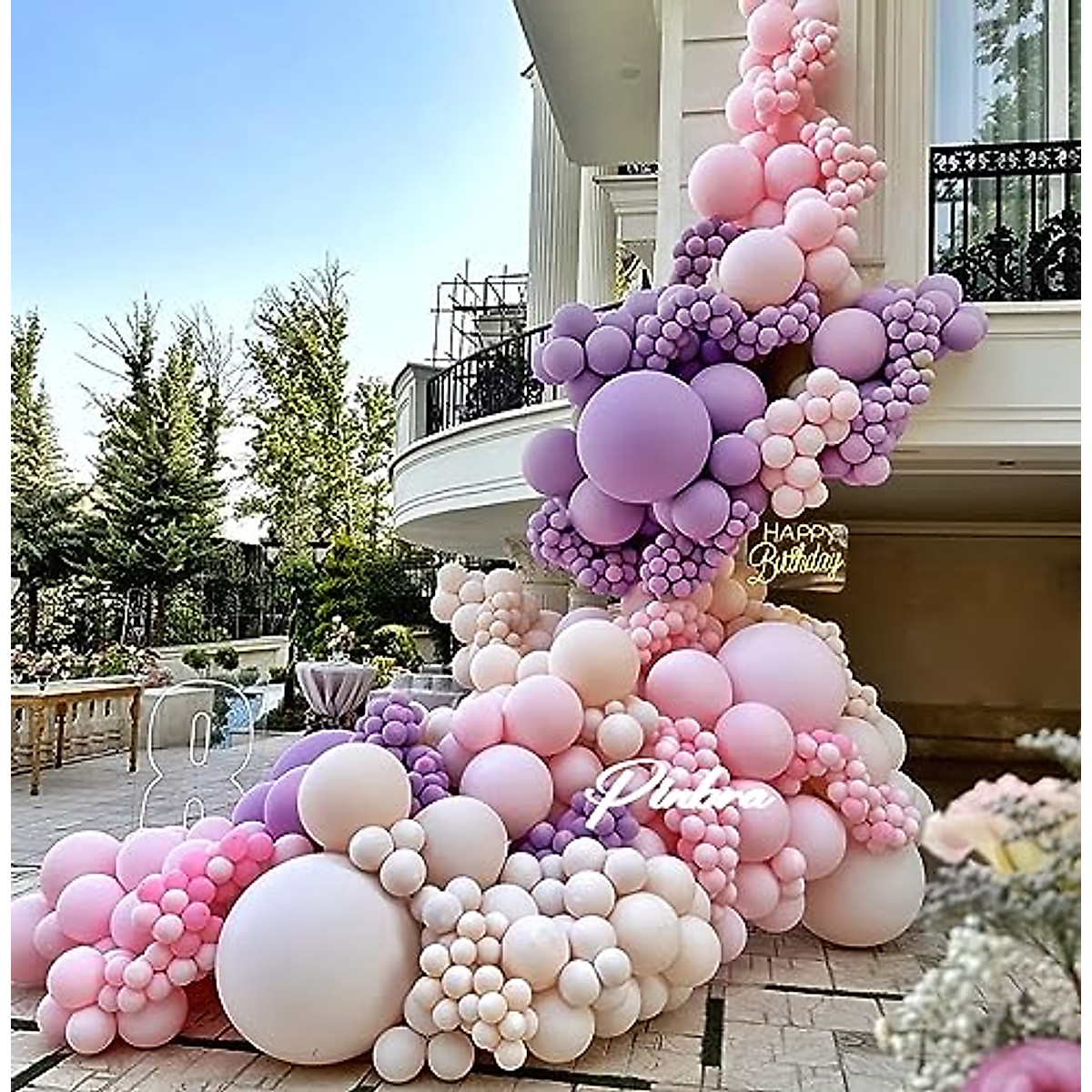 Purple Balloon Garland Kit - Double Stuffed Lavender Balloons Different Sizes 18/12/5 Inch Lilac Balloon Arch Latex Balloons For Birthday Baby Shower Wedding Bachelorette Party Decorations