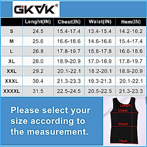 GKVK Mens Slimming Body Shaper Vest Chest Compression Shirt Abs Abdomen Slim Tank Top Undershirt, White, Medium