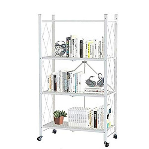 ATAAY Shelf Storage Trolley Trolley Trolley Storage Rack/White