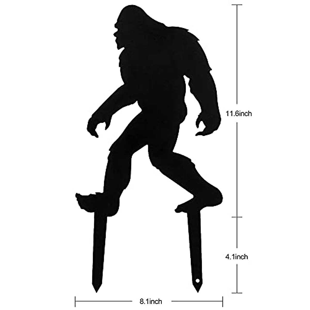 CINPIUK Bigfoot Garden Stake, Metal Sasquatch Yard Sign Christmas Outdoor Decoration Black Bigfoot Sculpture for Lawn Patio Decor