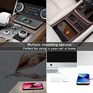 Wireless Car Charger Pad REESTECQI 15W Car Wireless Charger Wireless Charging Pad For Car Non Slip Qi Phone Charger [QC 3.0 Car Charger Included] for iPhone 14 13 12 11 AirPods 3/Pro 2 Samsung S22/S21
