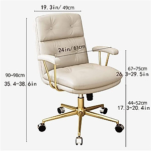 POCHY Family Office Chair Office Chair Height Adjustable Computer Chair Artificial Leather Comfortable and Soft Computer Chair Rotatable Executive Chairs Firm Seat Cushion (Color : Black)