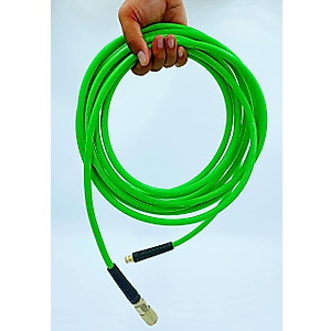 DP Dynamic Power Polyurethane Braided Air Hose 1/4" X 50 Ft with 10 pcs Compressor Accessories KIT, 200 PSI.