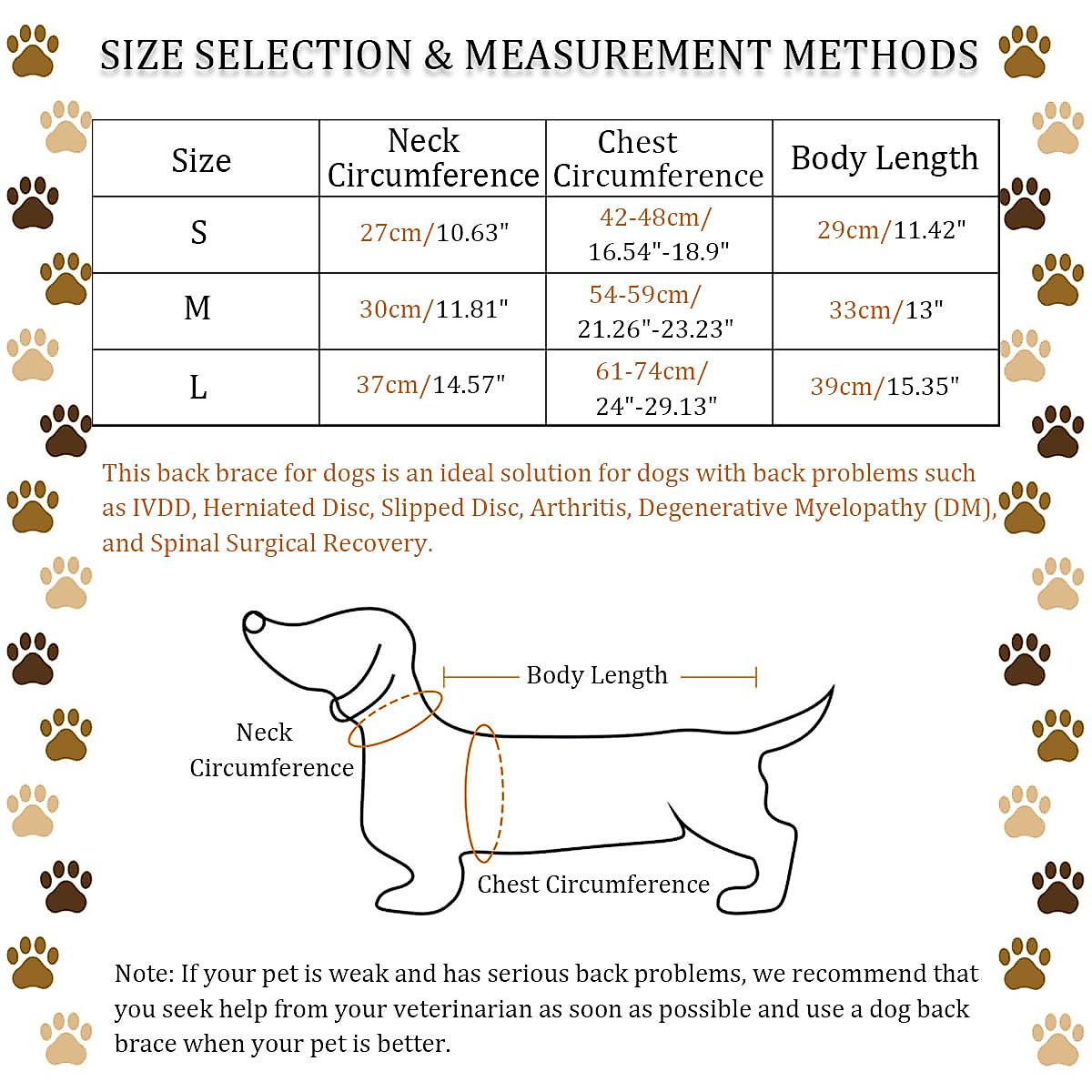 RUIFAR IVDD Back Brace for Dogs, Flexible Pet Dachshund Back Supporting Vest, Dog Back Bracer for Small Pet with Arthritis, Back Pain,Herniated Disc,Spinal Surgical Recovery (S)