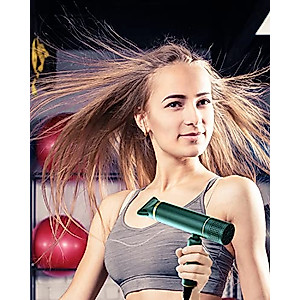 7MAGIC Fast-Drying Hair Dryer, Foldable, with Storage Bag for Travel, Lightweight Portable Hairdryer for Women & Men, Negative Ionic Hair Blow Dryer, 2 Heating/Cold/2 Speed Settings, Green